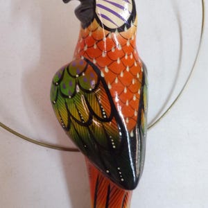Large 11 Parrot on a Hanging Wire Frame, Hand Made, Hand Painted ...