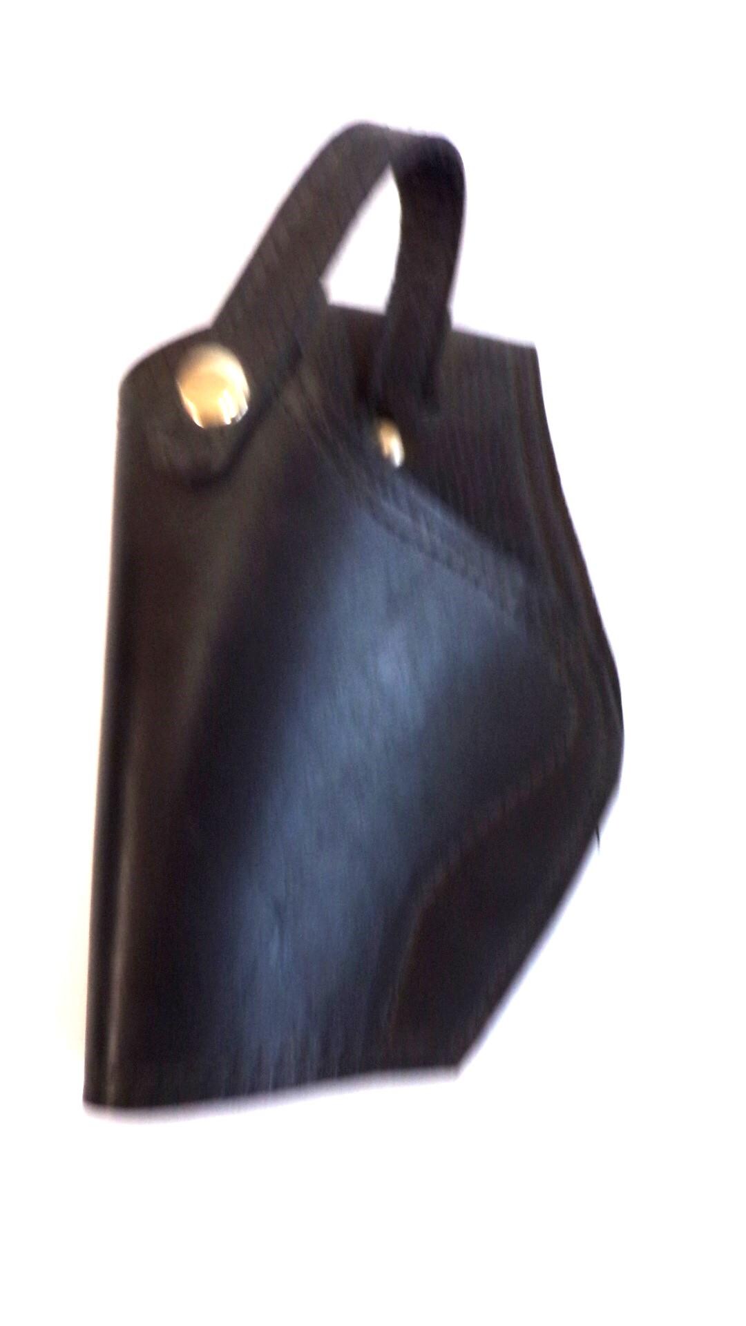 Left-handed .45 Cal Black Leather Holster – Handmade With Belt Loop ...