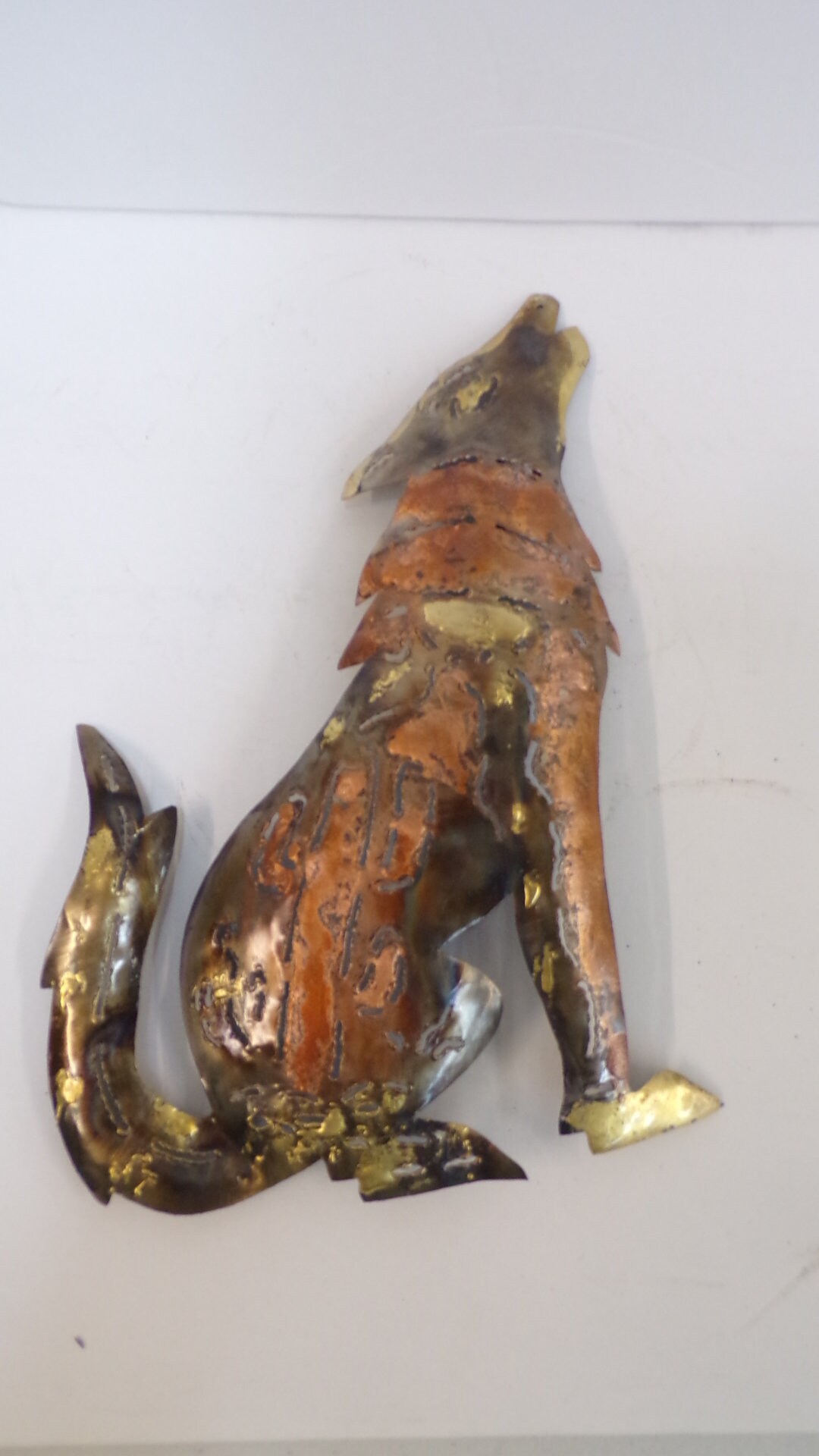 Smaller 11" Multi Colored Metal Wall Coyote, Hand Made by Mexico ...