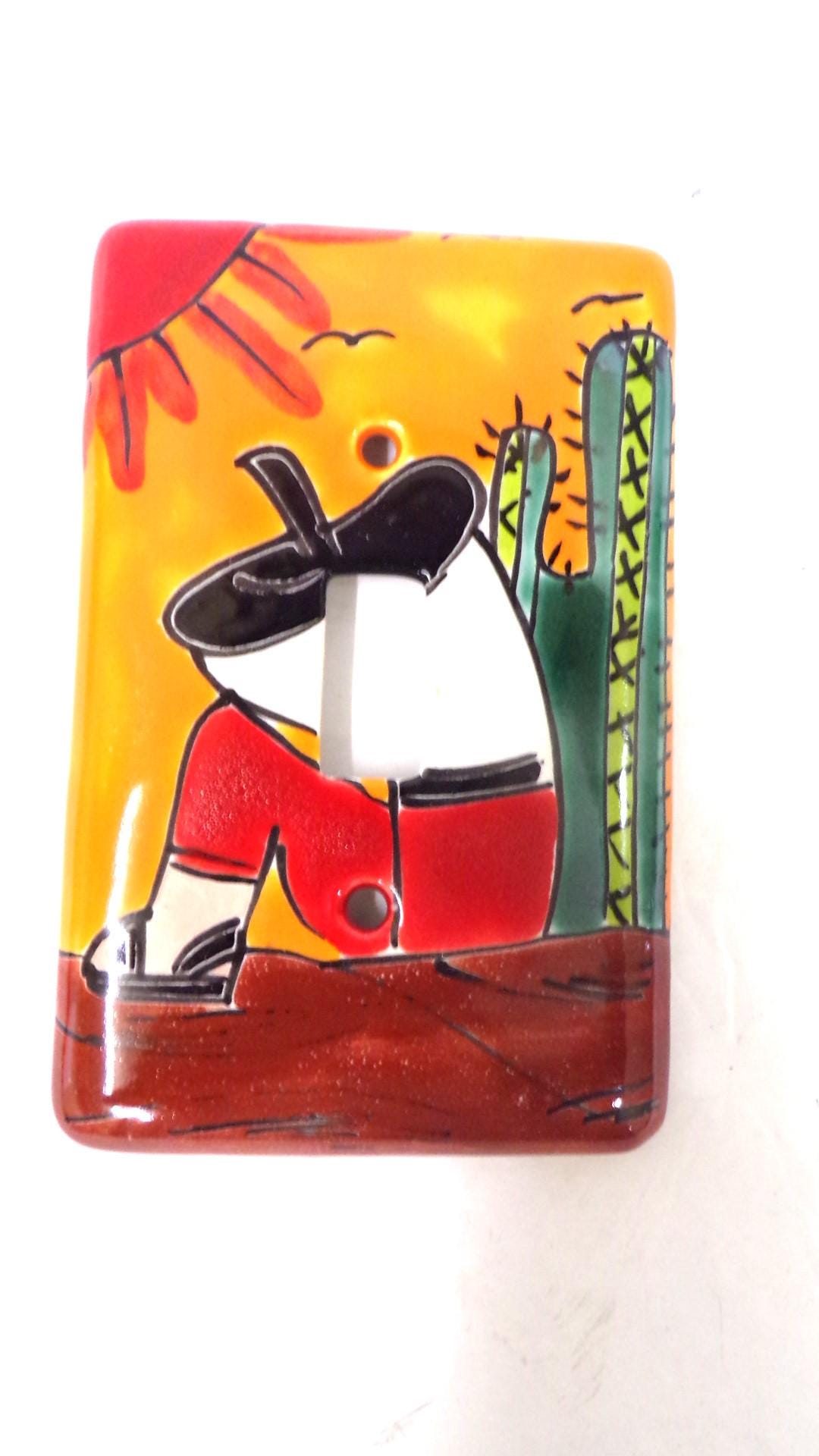 Vibrant Handmade, Hand Painted Electrical 5" Switch Plates by Mexican ...