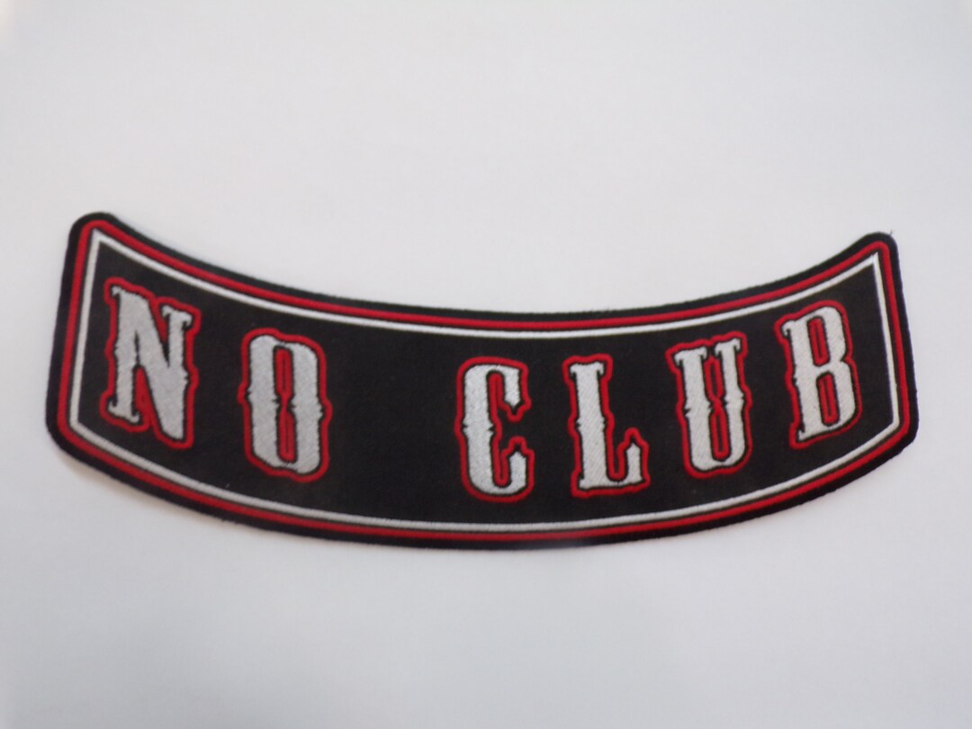 Large 10" No Club Bottom Rocker Biker Back Patch - Etsy