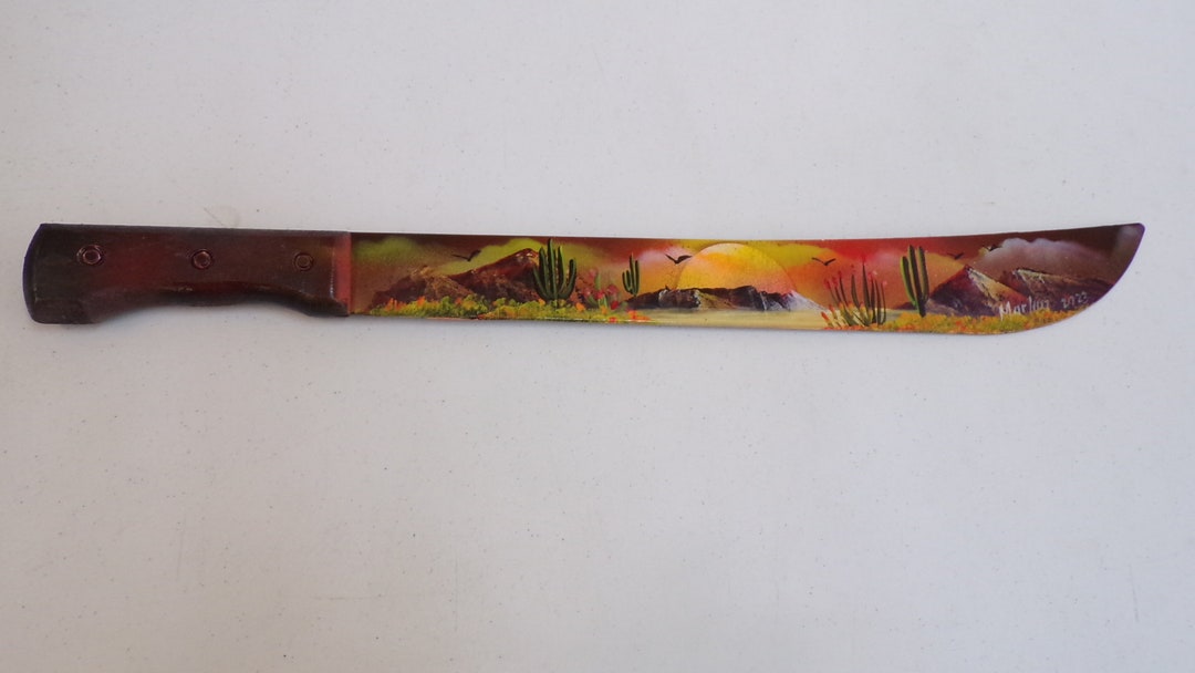 Awesome Western Desert Hand Painted Scene Machete as Pictured With ...