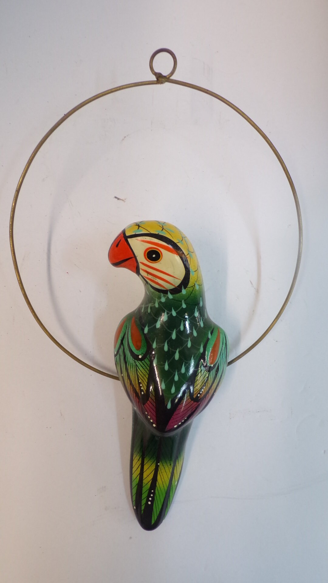 Medium Parrot on a Hanging Wire Frame Hand Made Hand - Etsy