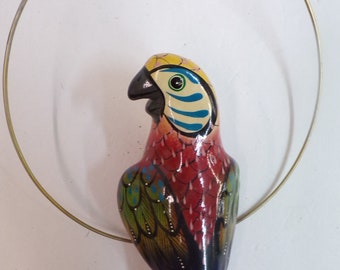Medium Toucan Parrot on a Hanging Wire Frame, Hand Made, Hand Painted ...
