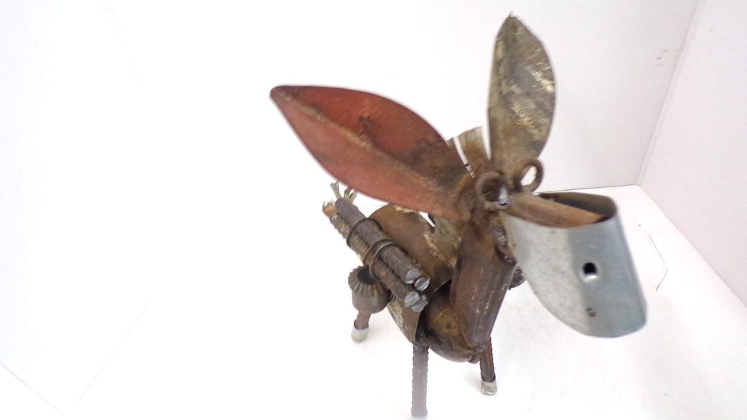 Larger 11.5" Stone & Metal Art Burro Donkey Yard Art, Hand Made by ...