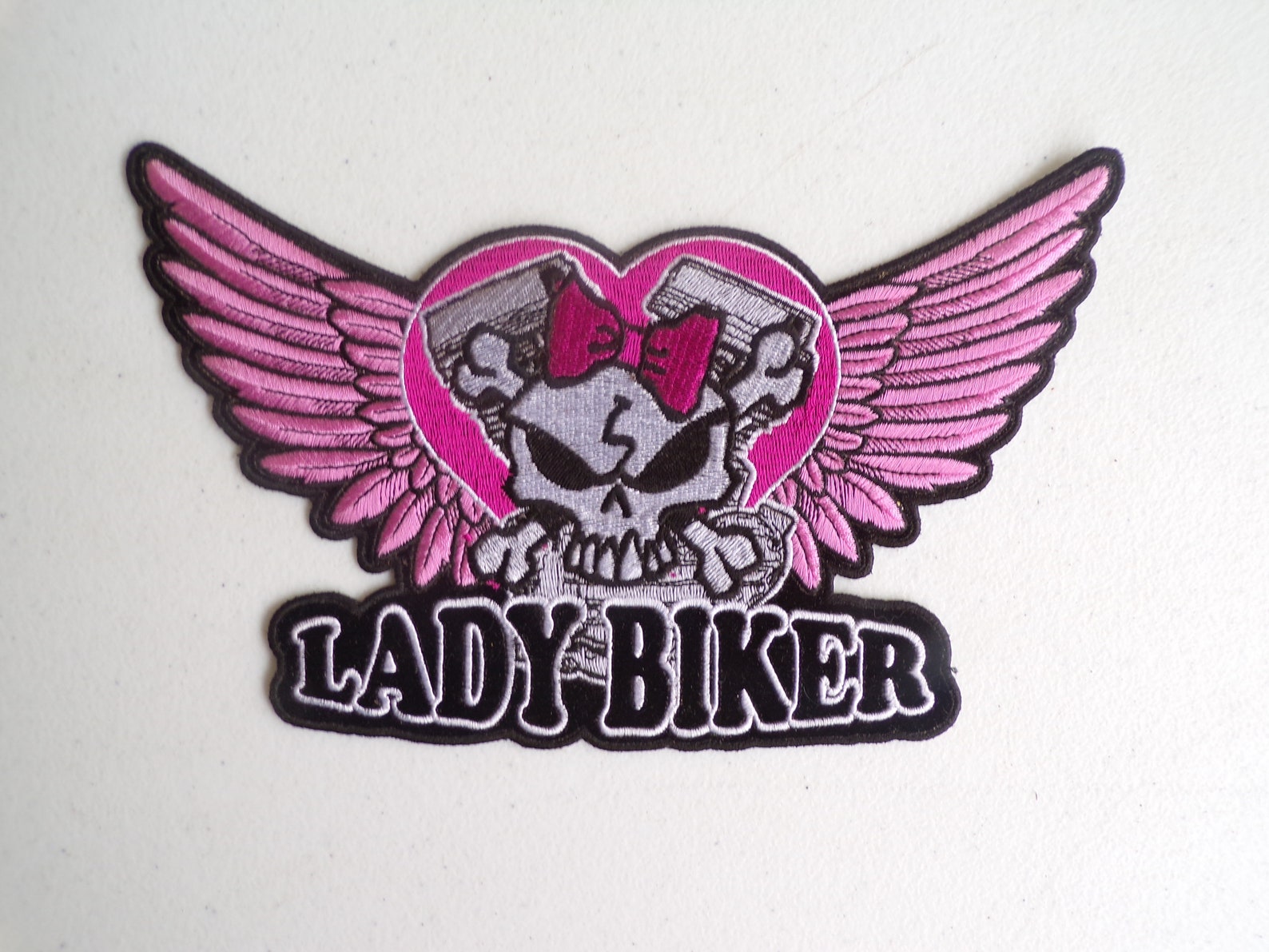 Large 9 Lady Biker Patch With Wings - Etsy