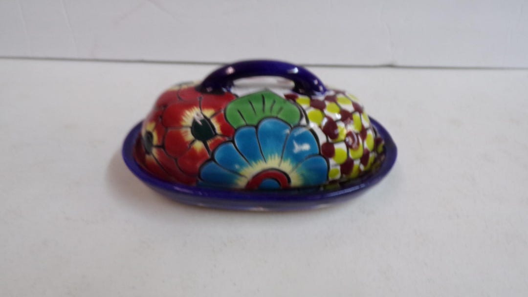 Beautiful Talavera Mexico Butter Dish. Handmade & Hand Painted by ...
