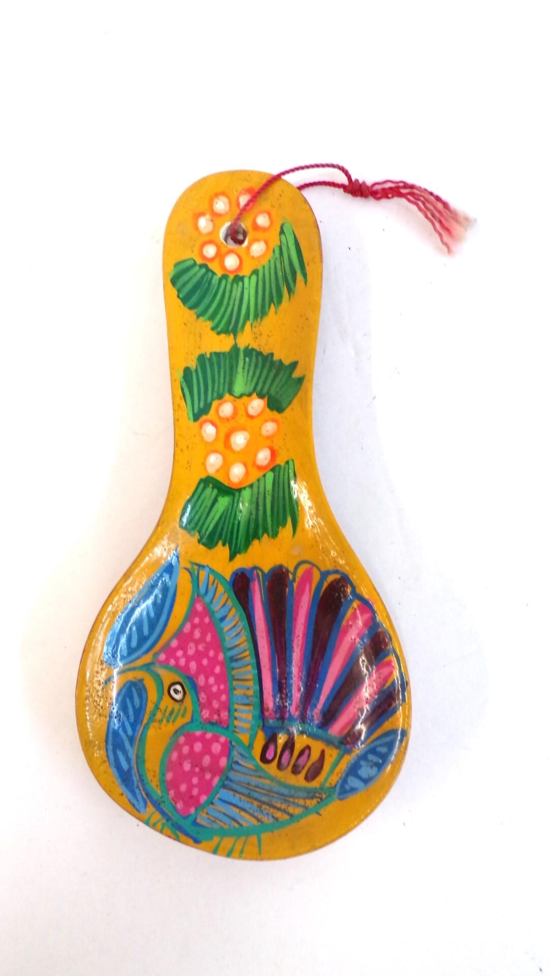 Mayan Bird Spoon Rest – 9.5" Hand Painted Ceramic by Mexican Artisans ...