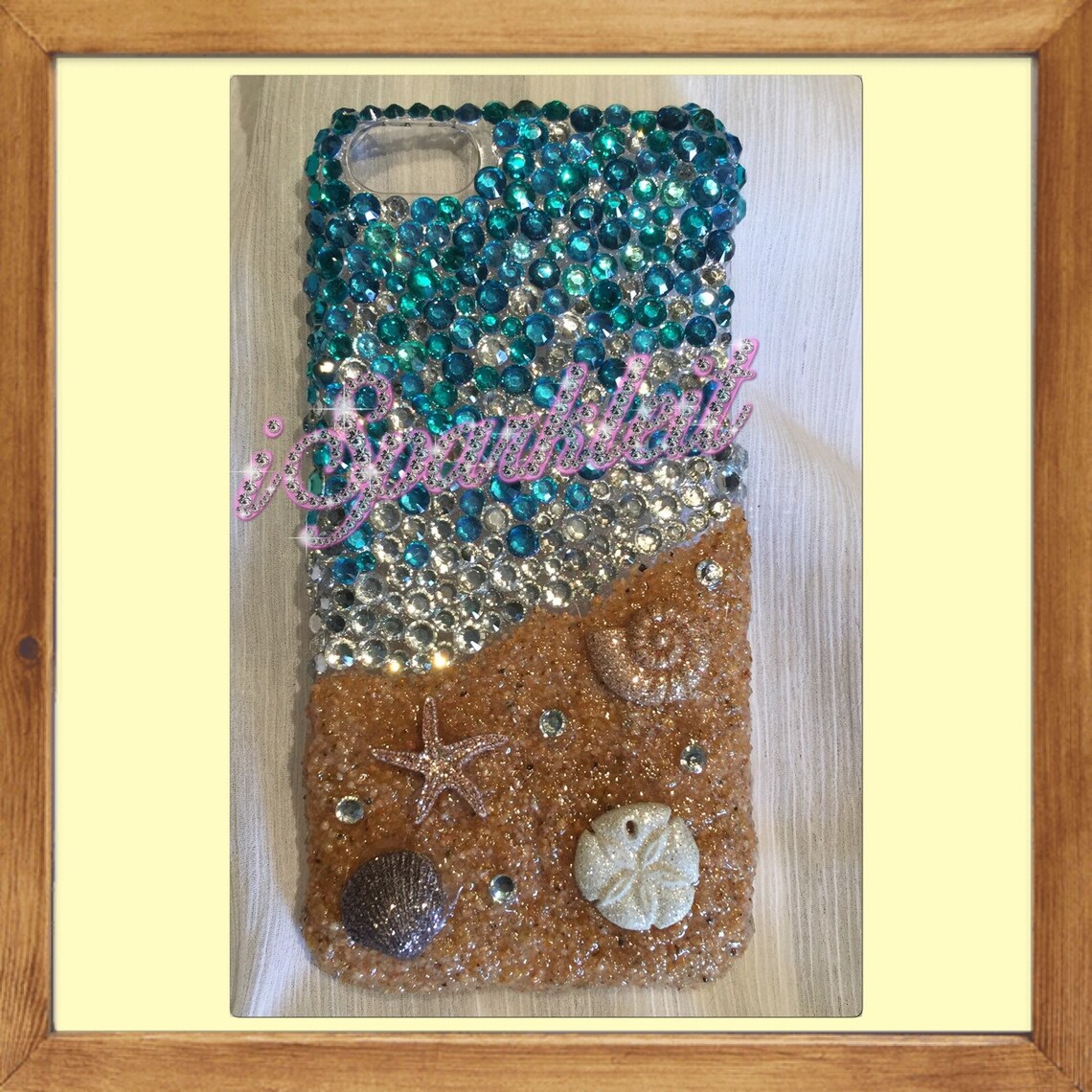 Custom Bling Rhinestonesparkle Beach Scene Phone Case - Etsy