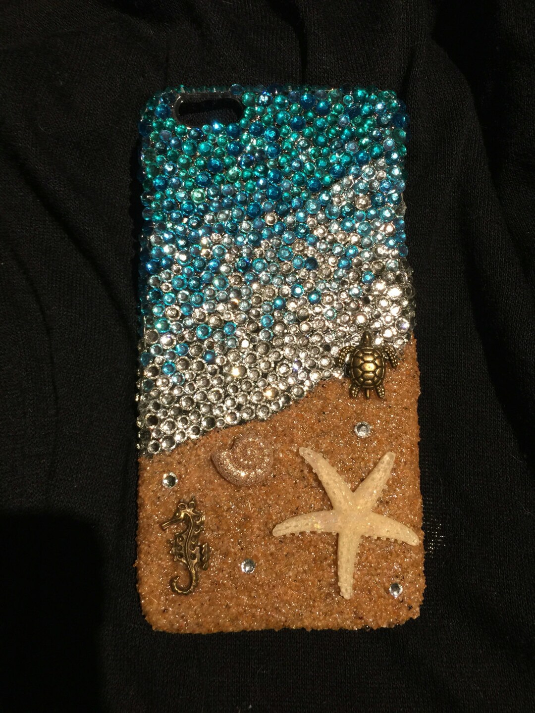 Custom Bling Rhinestonesparkle Beach Scene Phone Case - Etsy