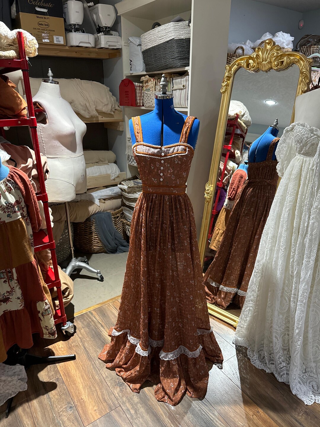 Preorder 6 to 8 Weeks NEW Frolick Dress in Brown Floral Crinkle - Etsy