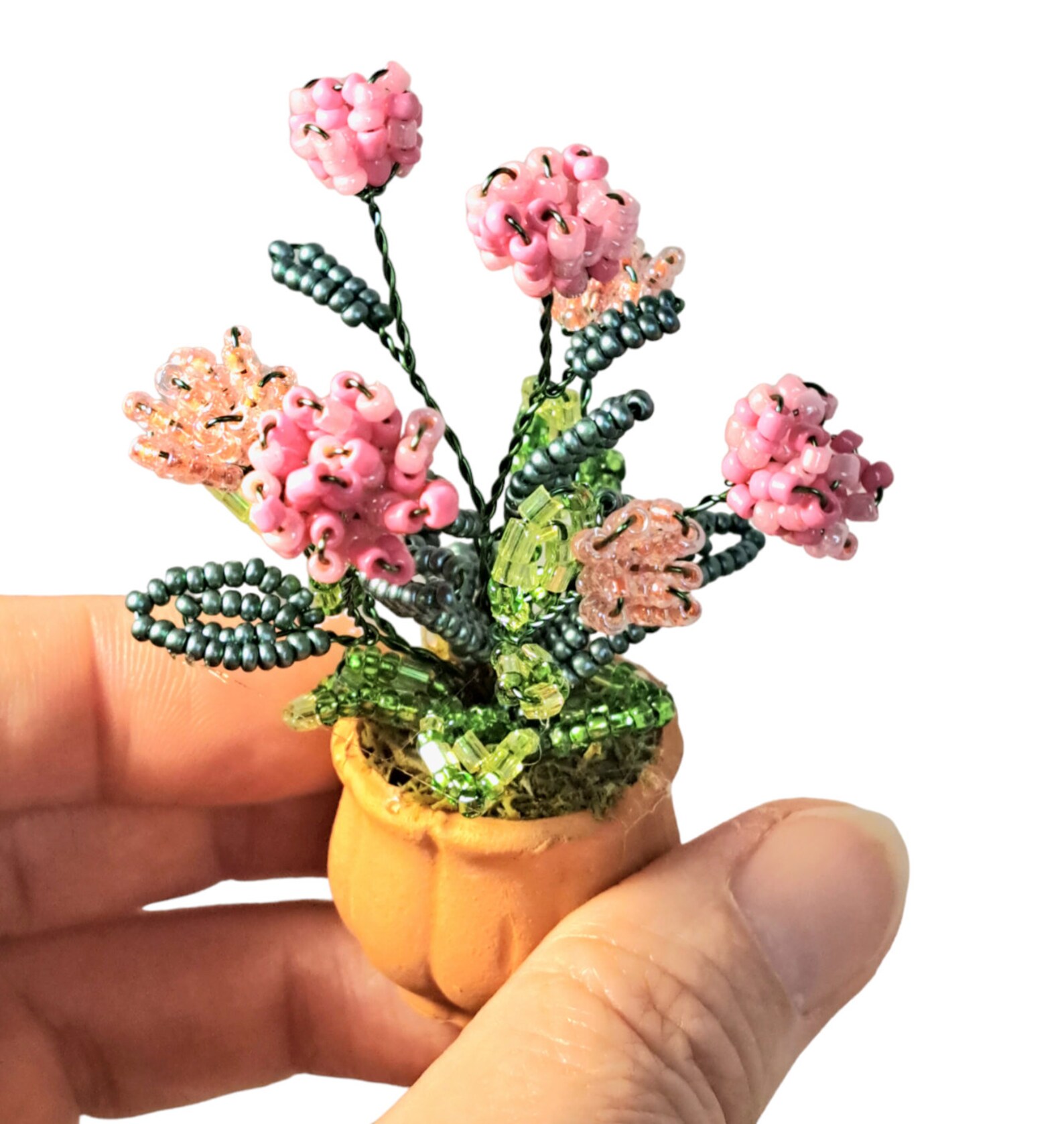 French Beaded Miniature Beaded Roses, Beaded Flowers, Roses, French ...