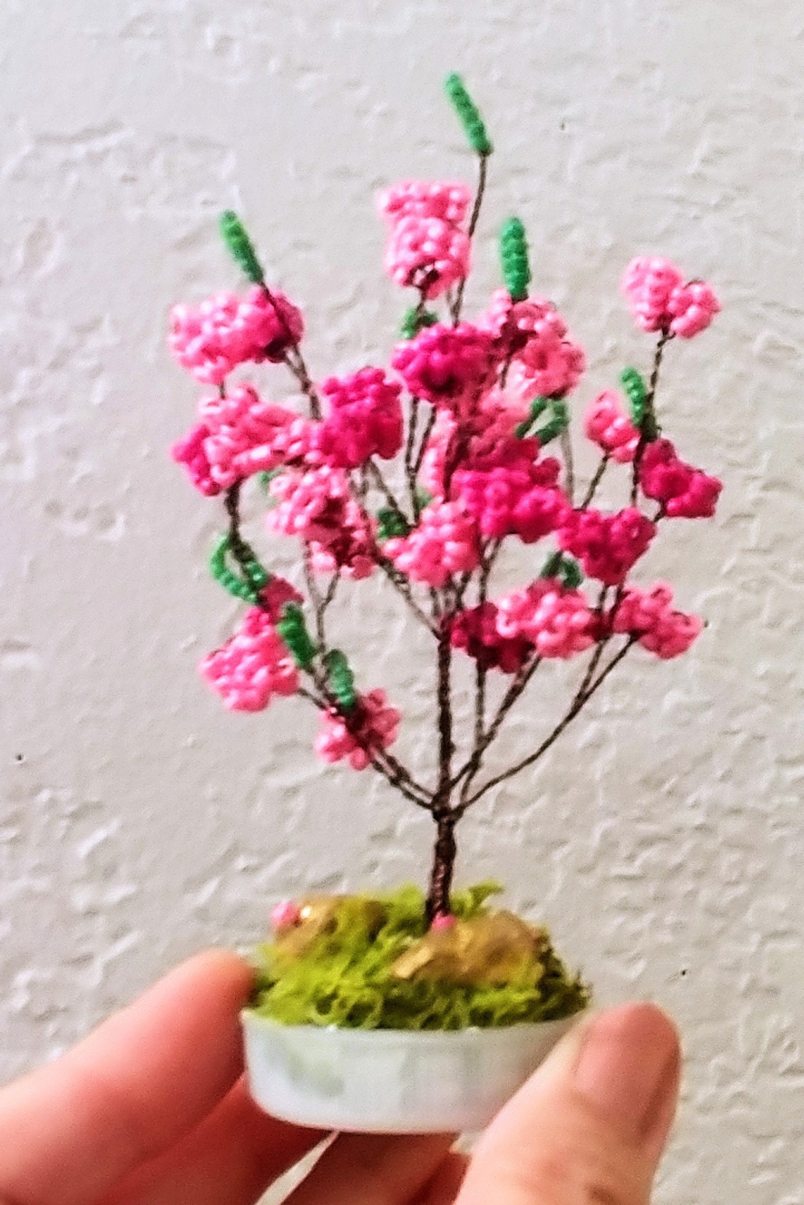Miniature Beaded Cherry Blossom Tree Beaded Sakura Tree Handmade ...