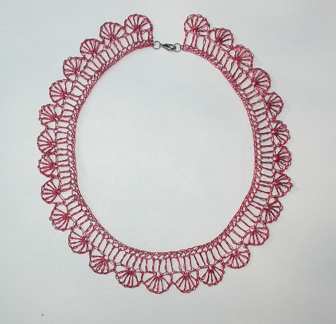 Handmade Crocheted OOK Red Wire Lace Necklace - Etsy