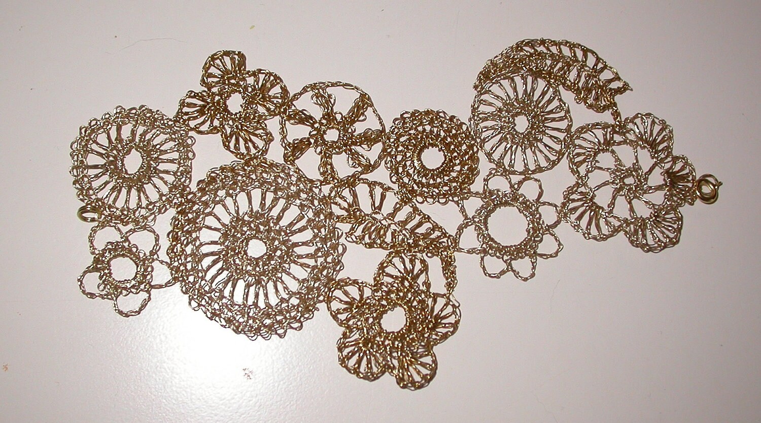 Handmade Crocheted Gold Color Wire Lace Bracelet EXAMPLE - Etsy