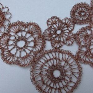 Assymetrical, Crocheted Copper Wire Lace Necklace - Etsy