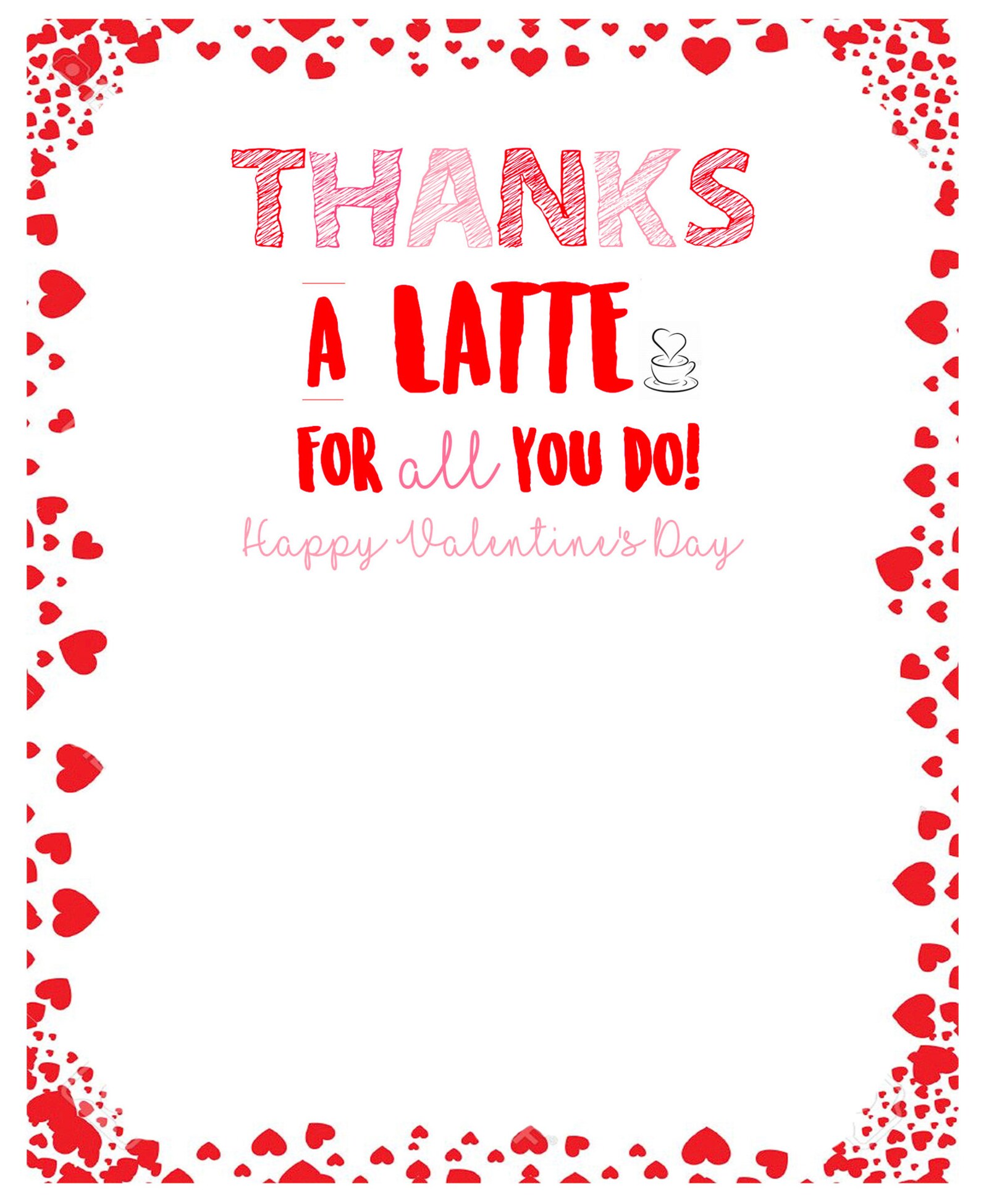 Thanks A Latte Valentine's Card - Etsy