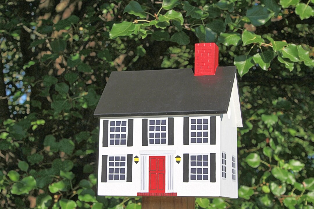 Colonial Bird House, Wooden white - Etsy
