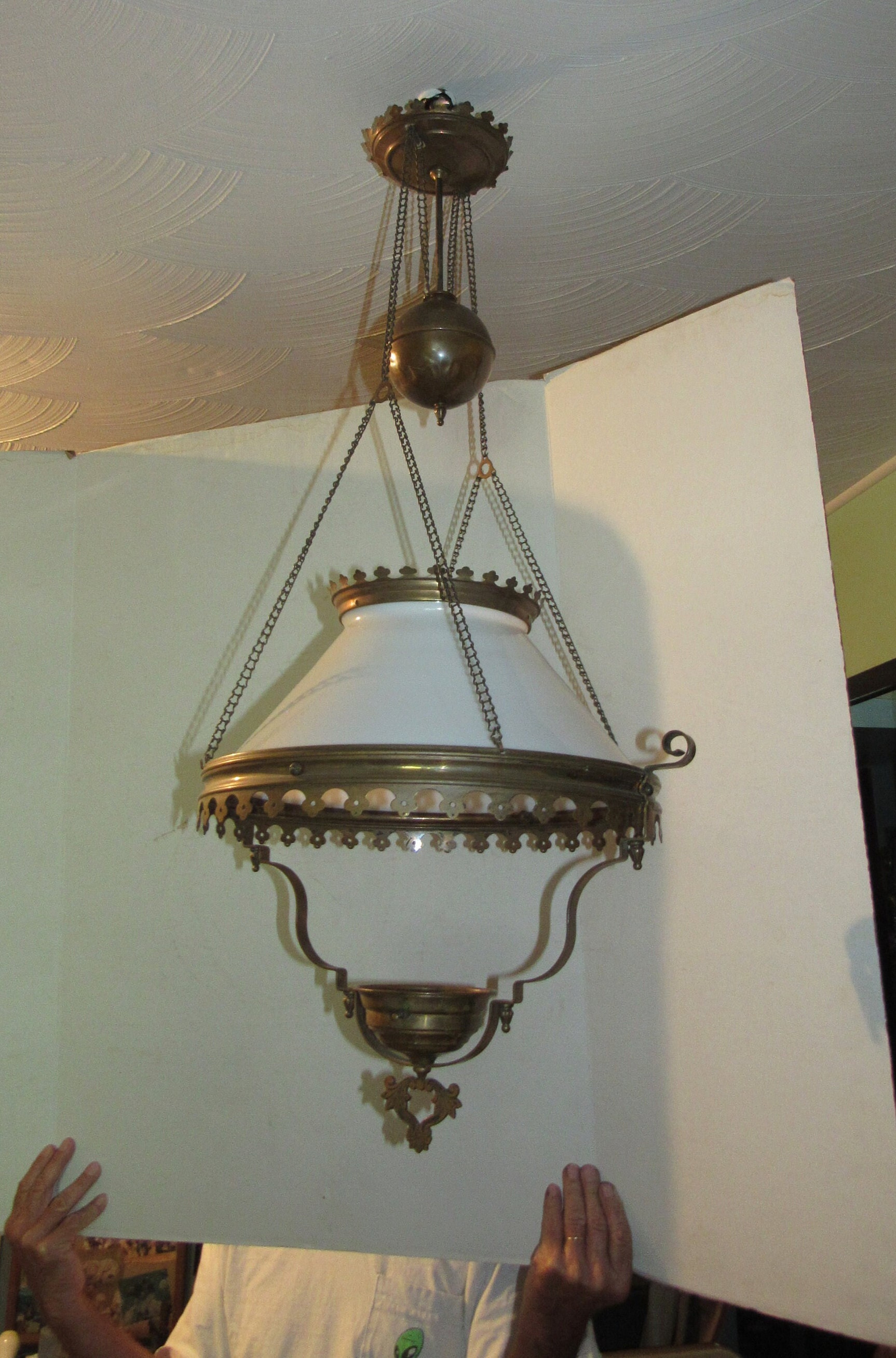 Antique Hanging Oil Lamp