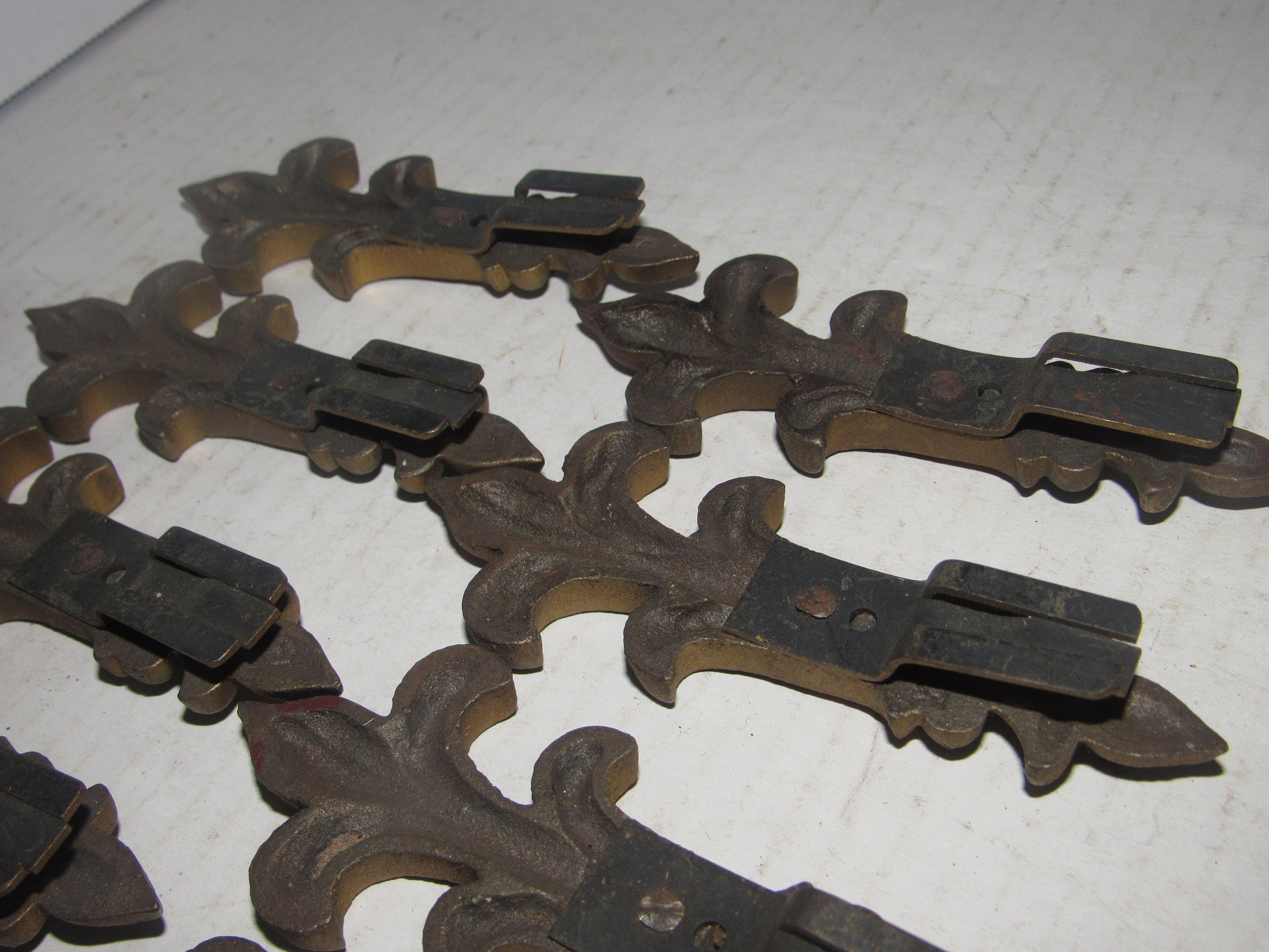 Antique Art Deco Lot Curtain Drapery Iron Hardware, Chain, Art Nouveau ...