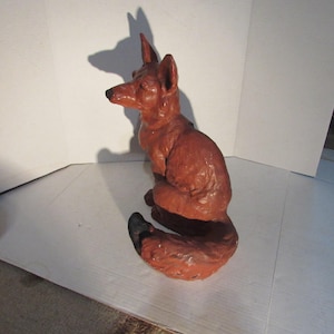 Vintage Concrete Cement Fox Garden Statue, Sculpture, Lanai, Patio ...