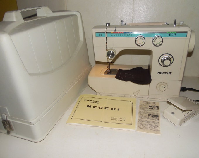 Necchi 535FA Sewing Machine & Carry Case Embroidery Free Arm Sewing ...