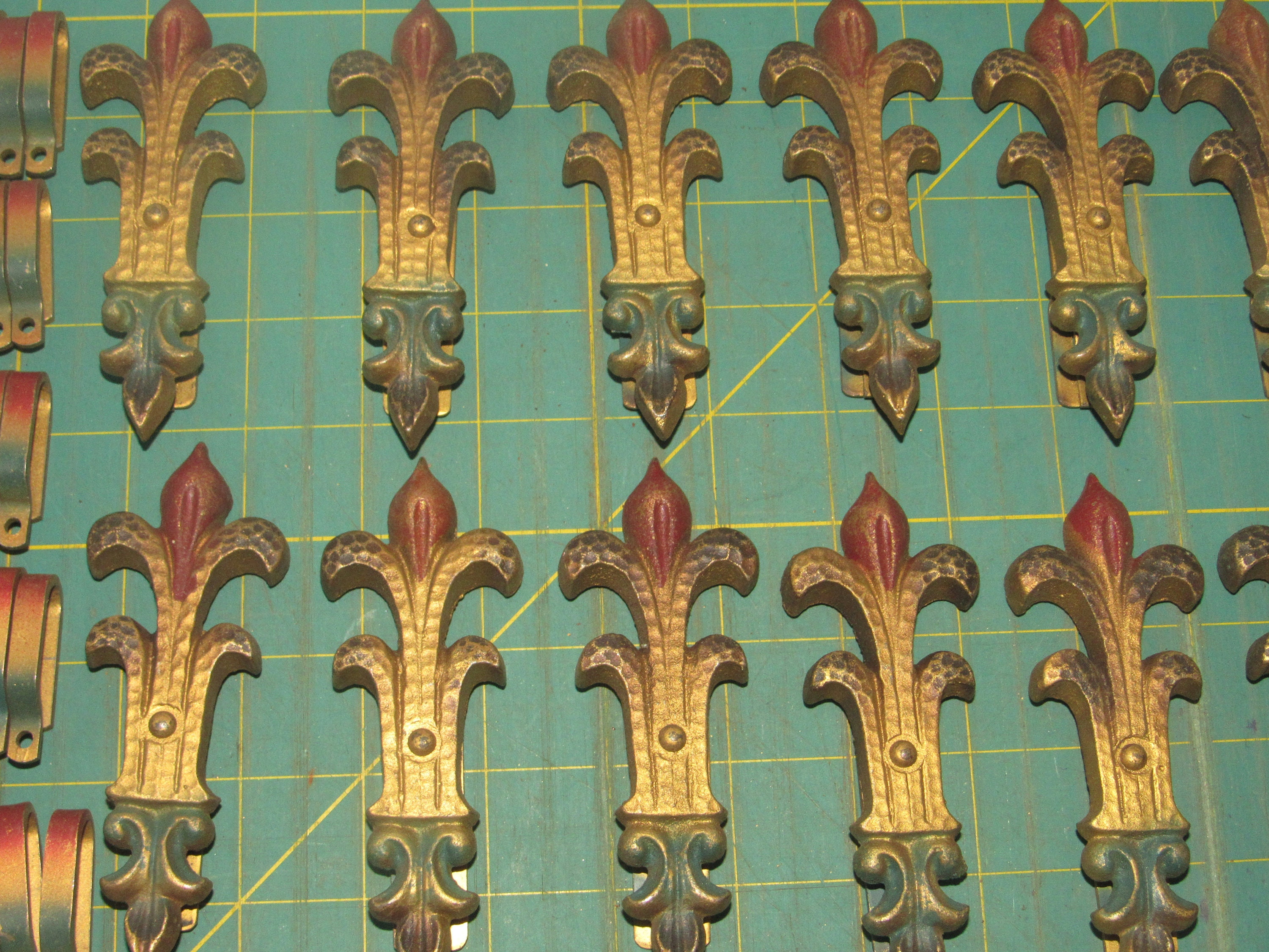 Antique Art Deco Lot Curtain Drapery Iron Hardware, Chain, Art Nouveau ...