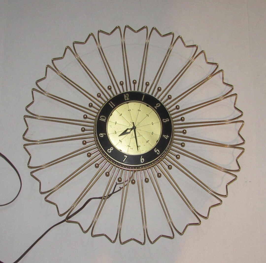 Mid Century Modern Atomic Wall Clock, 20 General Electric, Working ...