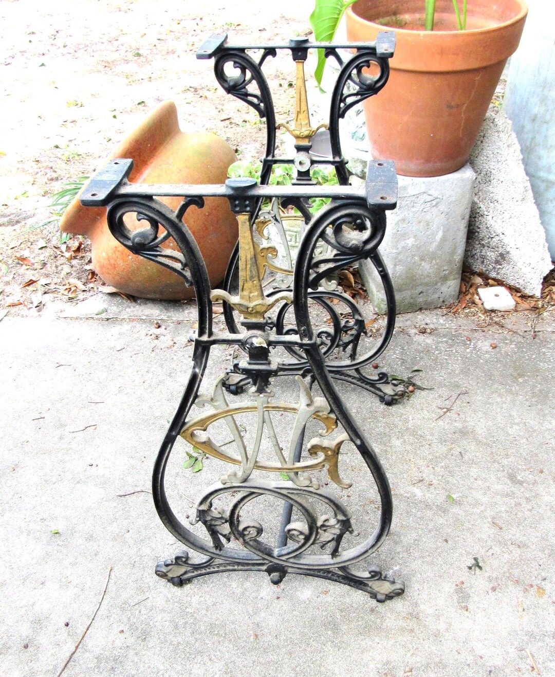 RESERVED for Judith: Antique Wilcox & Gibbs Iron Treadle Base, Legs ...