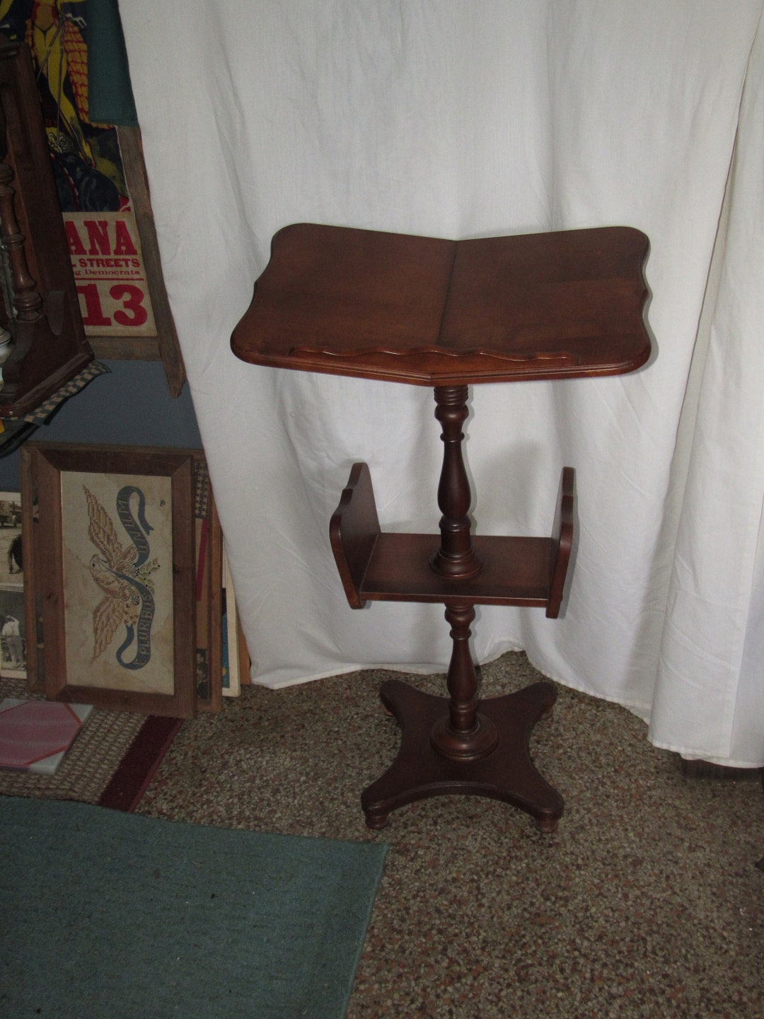 Vintage Book Podium Pedestal Stand, Wood Podium, Comes Apart for ...