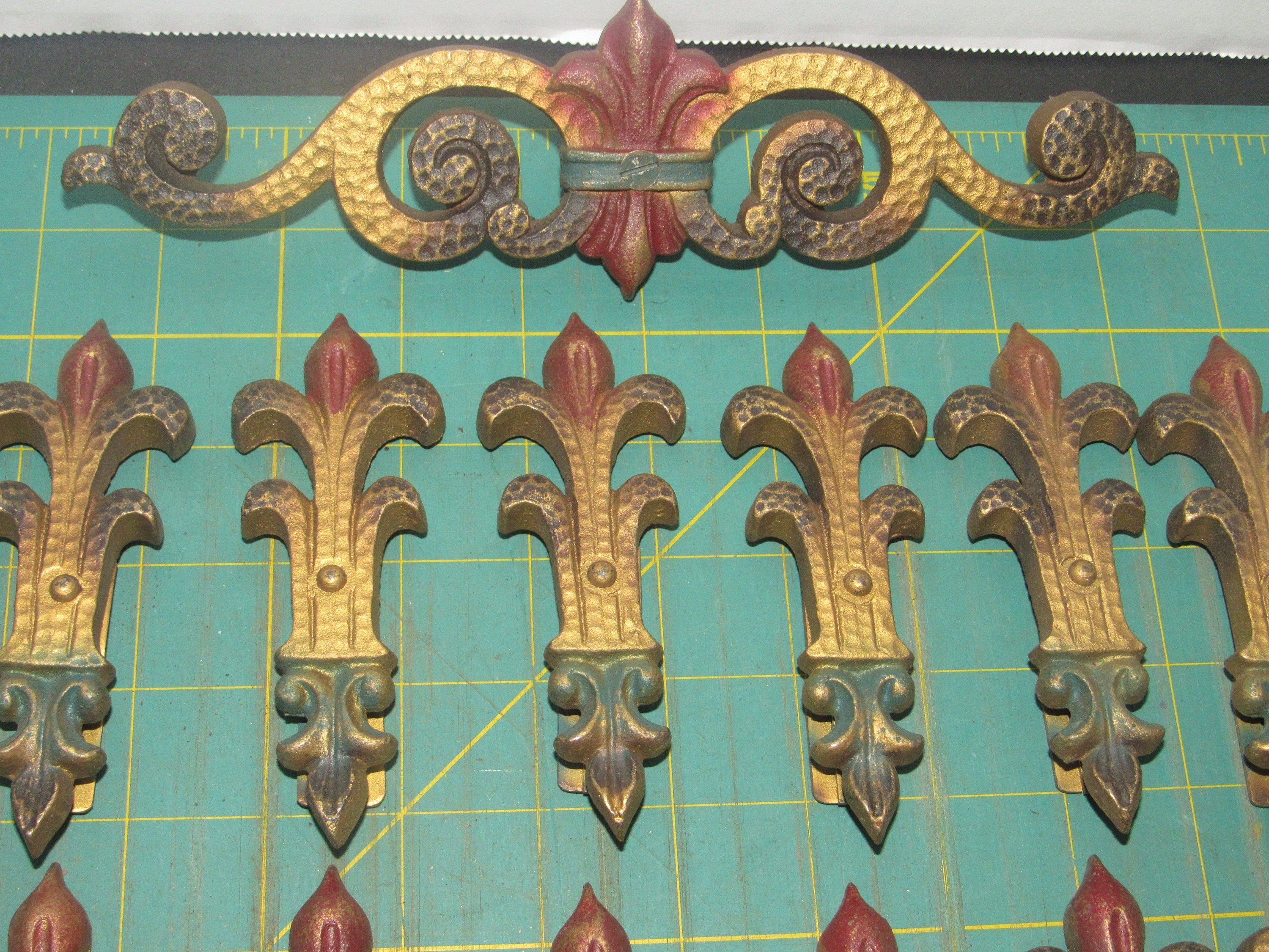Antique Art Deco Lot Curtain Drapery Iron Hardware, Chain, Art Nouveau ...