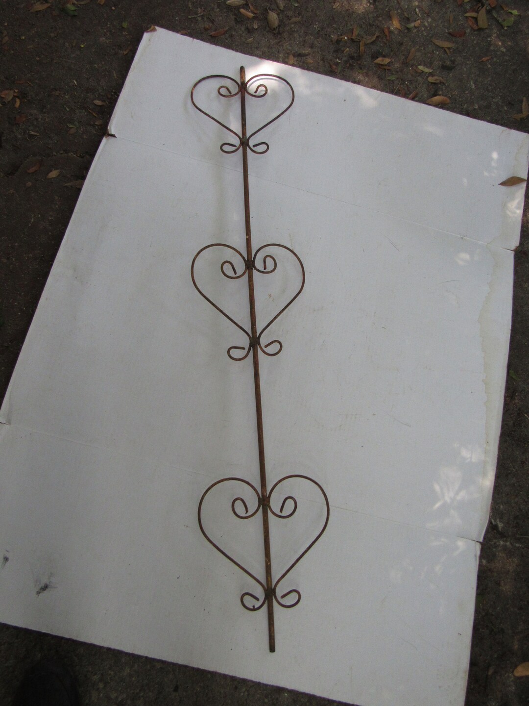 Salvaged Wrought Iron Rod W/ Wrought Iron Hearts, Architectural Salvage ...