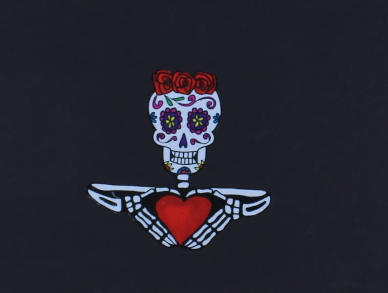 Day of the Dead Sugar Skull With Heart Vinyl Sticker 108 - Etsy
