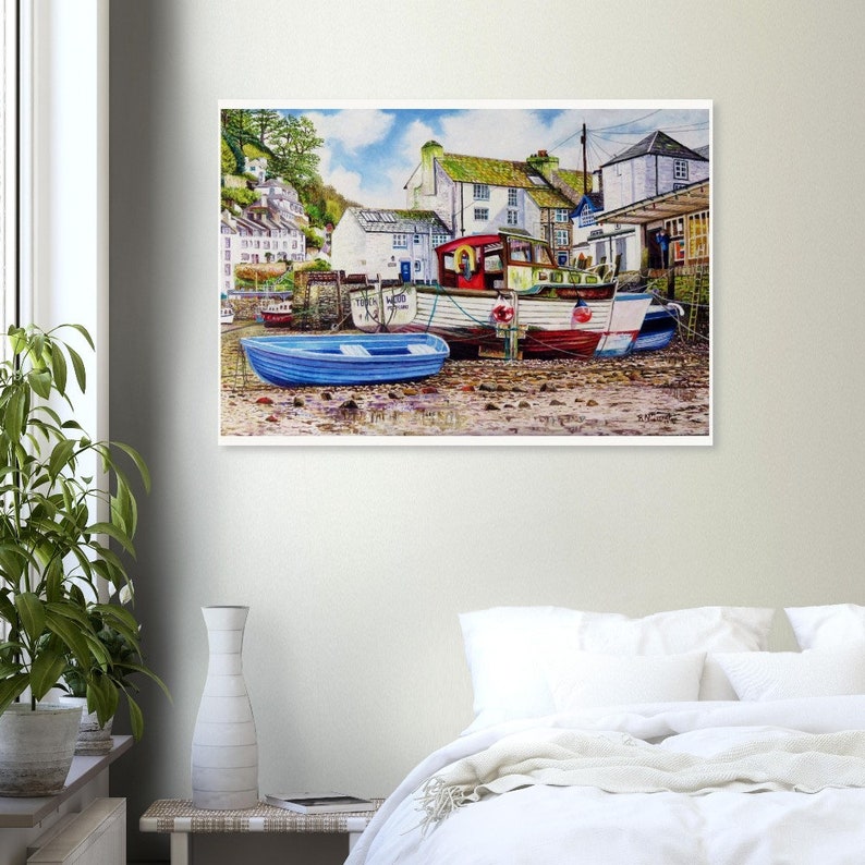 Polperro Harbour at Low Tide. Museum-quality Matte Paper Poster - Etsy