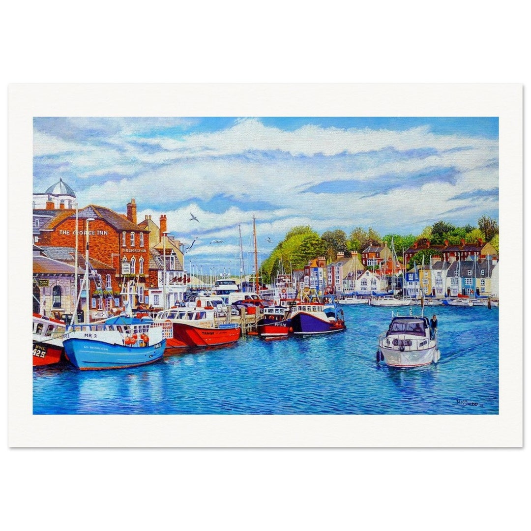Weymouth Old Harbour Weymouth Dorset Poster the George Inn Weymouth ...