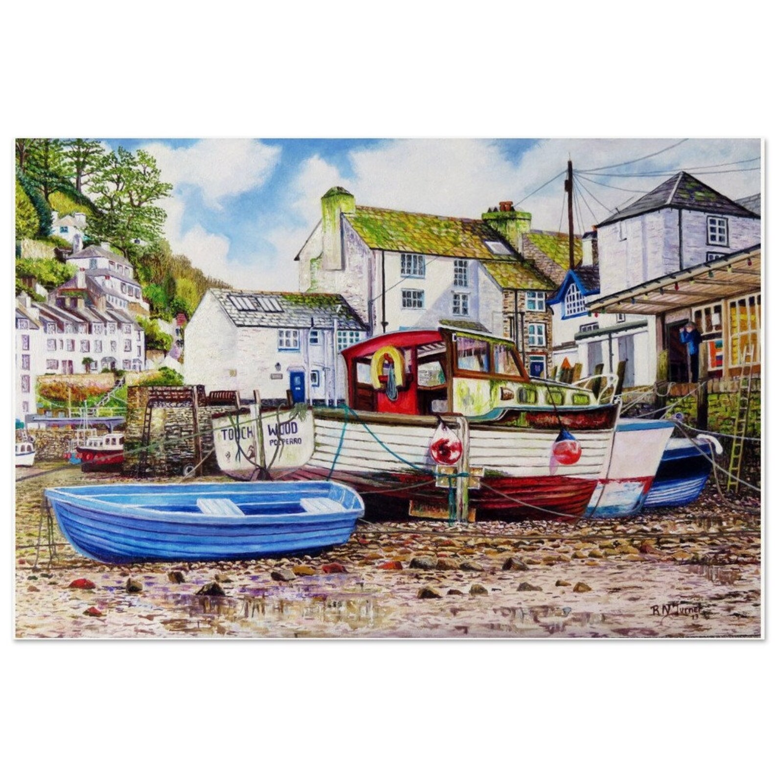 Polperro Harbour at Low Tide. Museum-quality Matte Paper Poster - Etsy