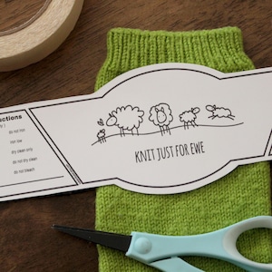 Knit Just for Ewe Label - PRINT YOUR OWN, Printable Care Instructions ...
