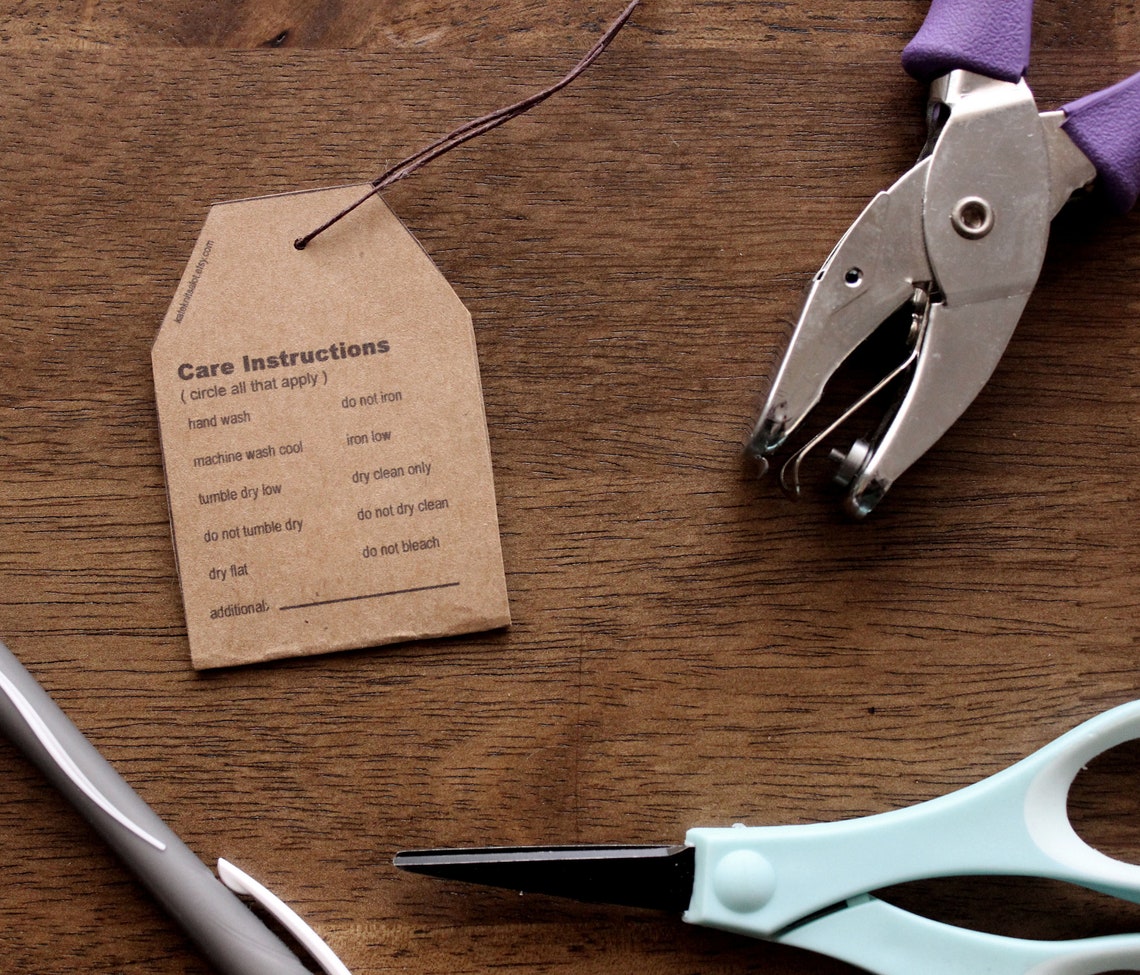 Handmade Tags Printable Care Instructions Handmade Market Prep Price ...