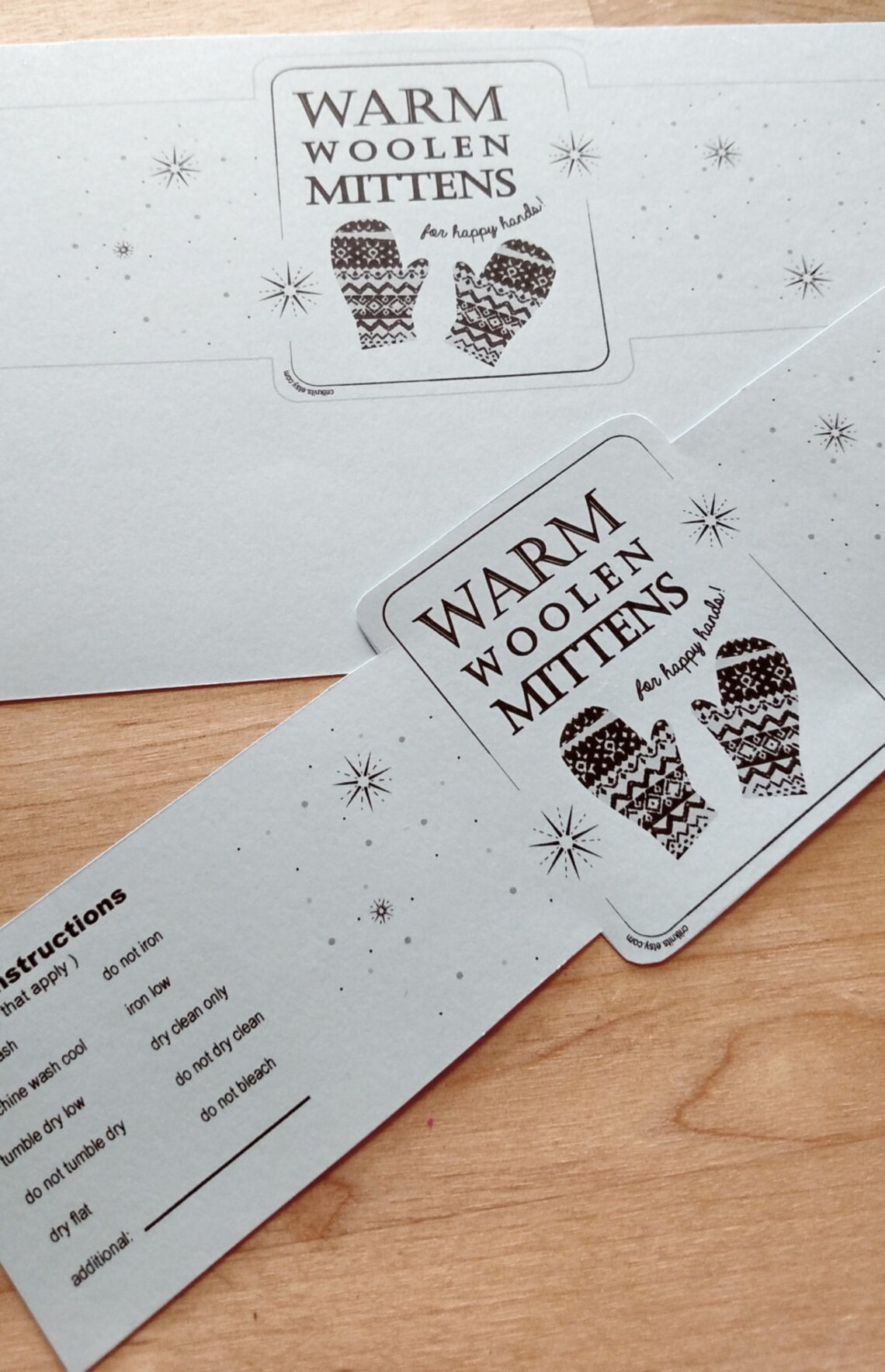 Woolen Mittens Label PRINT YOUR OWN - Etsy