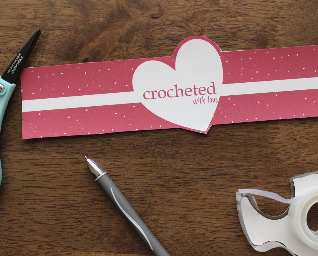 Crocheted With Love Pink Label - PRINT YOUR OWN, Printable Care ...