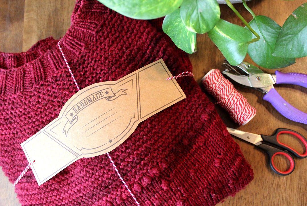 Handmade Label - PRINT YOUR OWN, Printable Care Instructions, Knitting ...