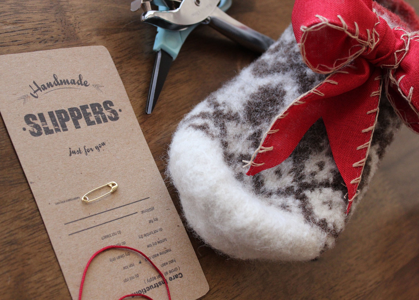 Slipper Tags - PRINT YOUR OWN, Printable Care Instructions, Sock Wrap ...