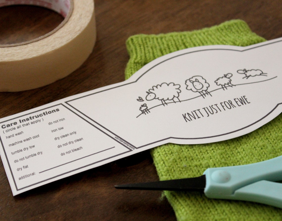 Knit Just for Ewe Label PRINT YOUR OWN - Etsy