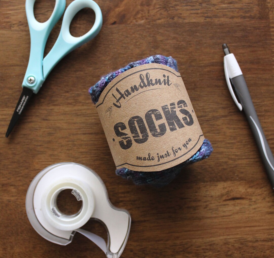 Sock Labels - PRINT YOUR OWN, Printable Care Instructions, Sock Wrap ...