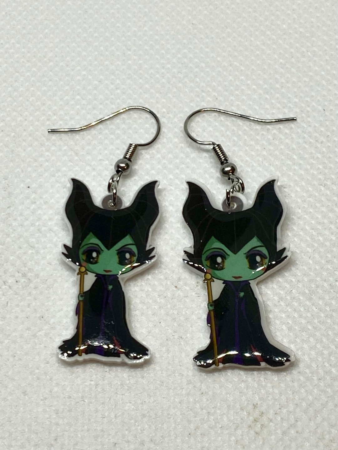 Maleficent Disney Villain Dangle Earrings - Hypoallergenic - Sleeping ...
