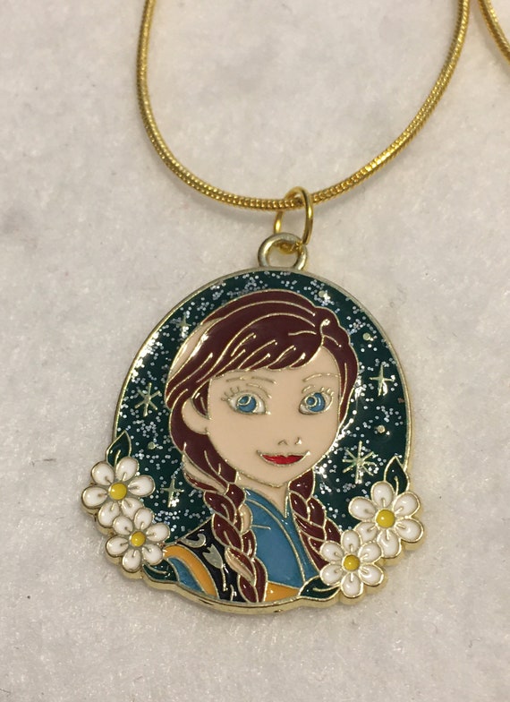 Disney Princess ANNA Frozen Necklace 18K Gold Filled Chain - Etsy