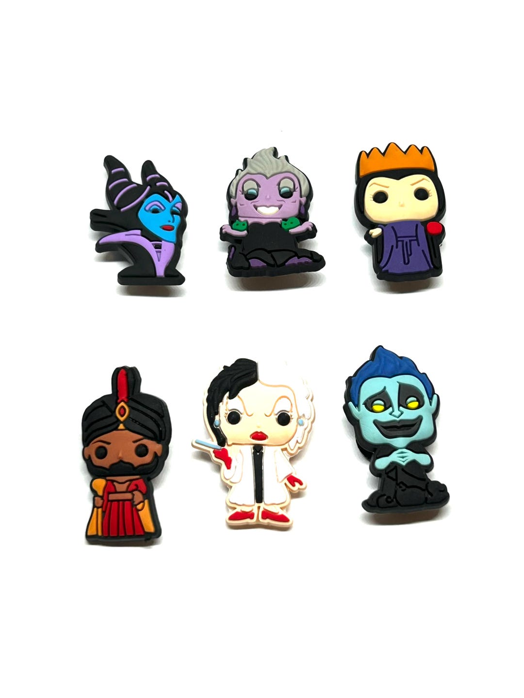 Set of 6 Disney Villains Croc Jibbitz Shoe Charms Maleficent Ursula ...