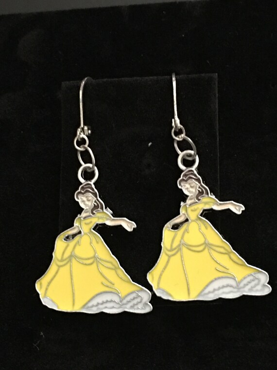 Disney Princess BELLE Earrings Beauty and the Beast Made With Sterling Silver Lever Back Earring Clasps Gift Stocking Stuffer Etsy
