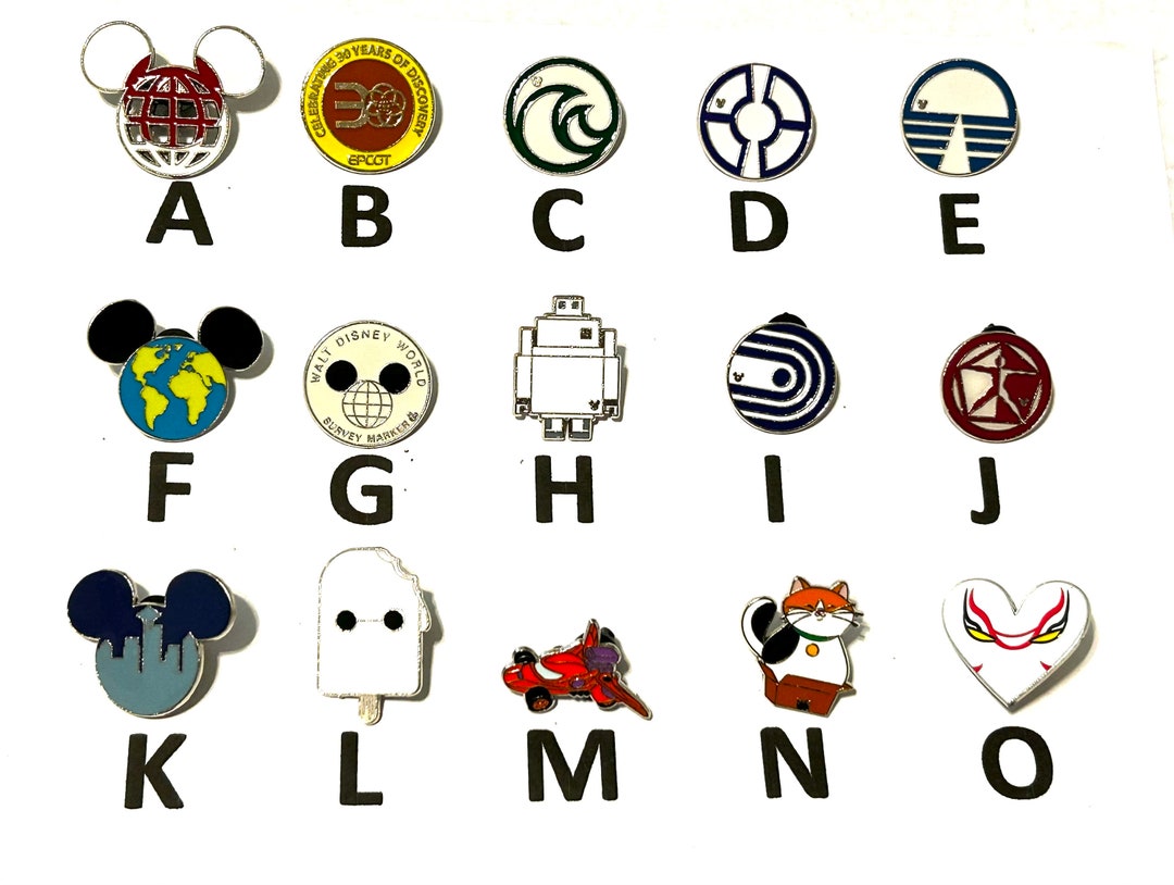 Disney Pins 14 Your Choice Epcot Logos / Epcot Symbols / Big Hero 6 ...