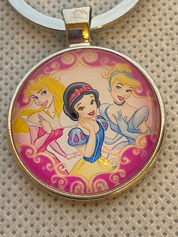 DISNEY PRINCESS Keychain Keyring Disney Gift Aurora Cinderella - Etsy